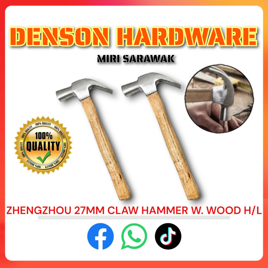 ZHENGZHOU 27MM Wood Handle Claw Hammer / Hammer Tukul Besi Kuku Kambing ...