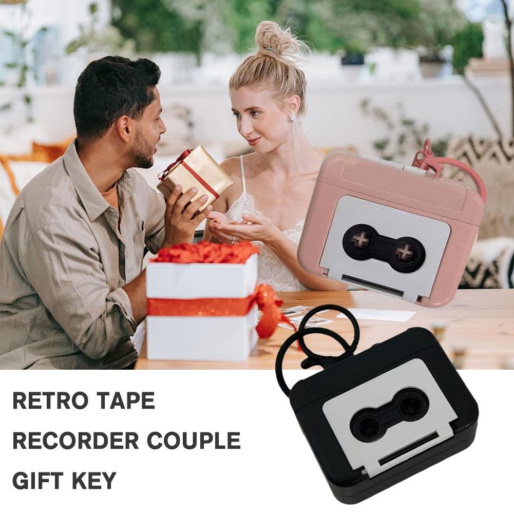 Vintage Tape Recorder Keychain Mini Recording Fun Music Pendant Box ...