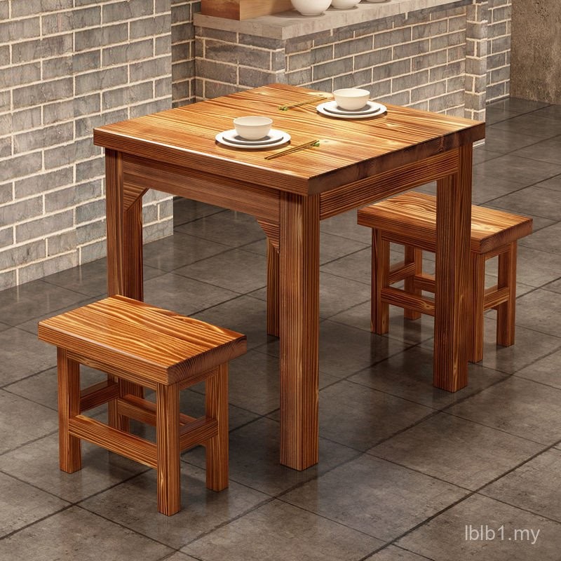 Retro Rectangular Dining Table Commercial Dining Bar Snack Bar ...