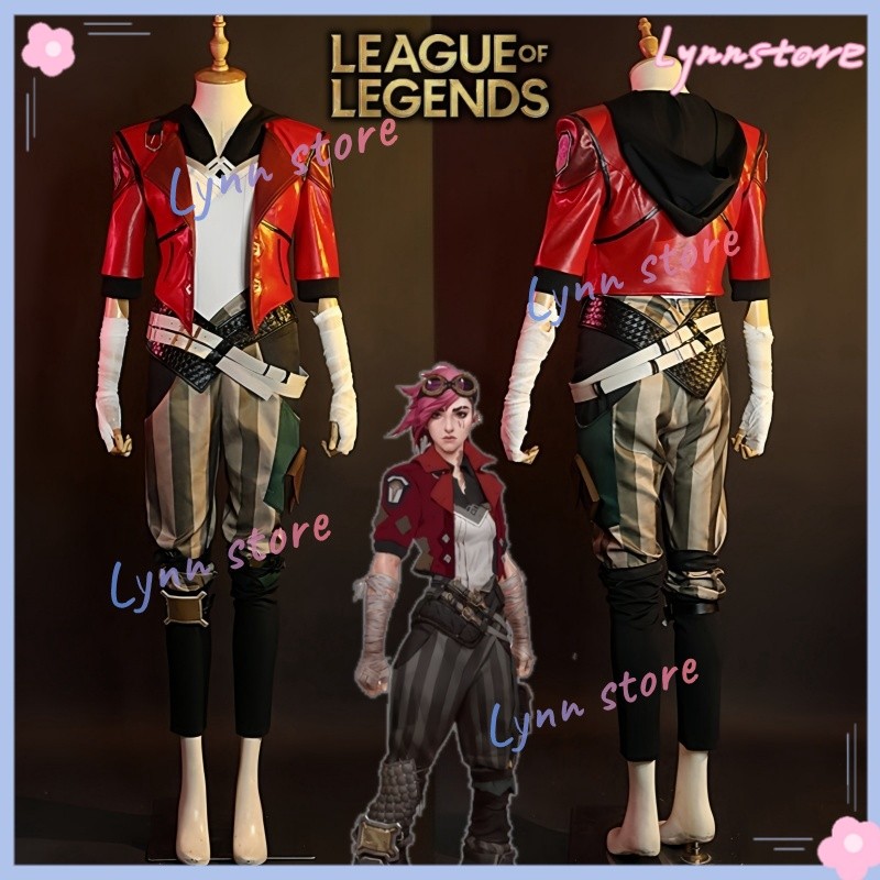 Arcane：League of Legends VI Cosplay Costume Game LOL VI Uniforms Wig ...