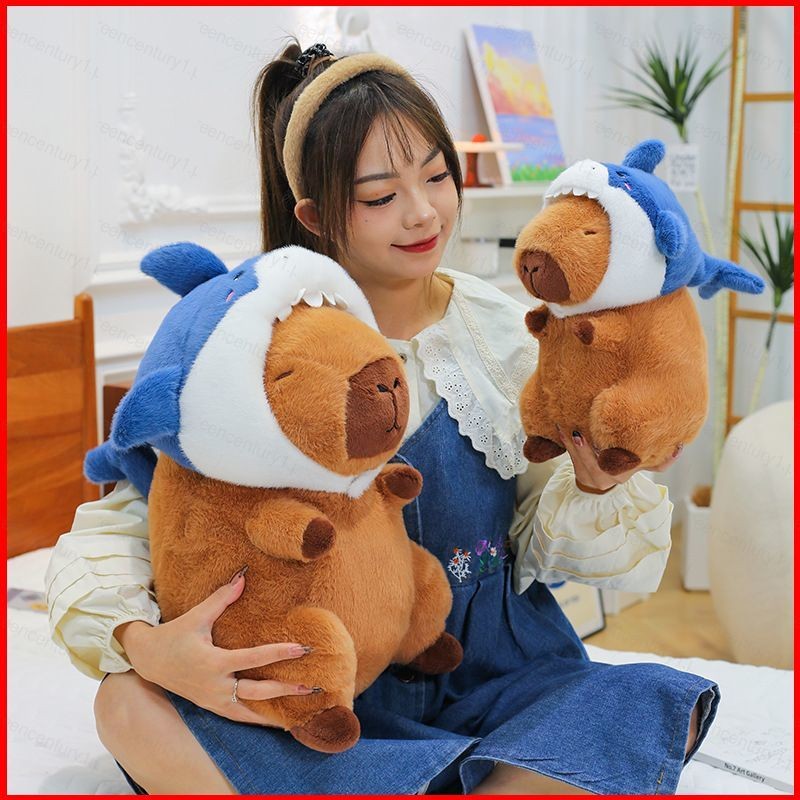 YS Cute Capybara Shark Head cover plush doll gift for girlfriend Baby ...