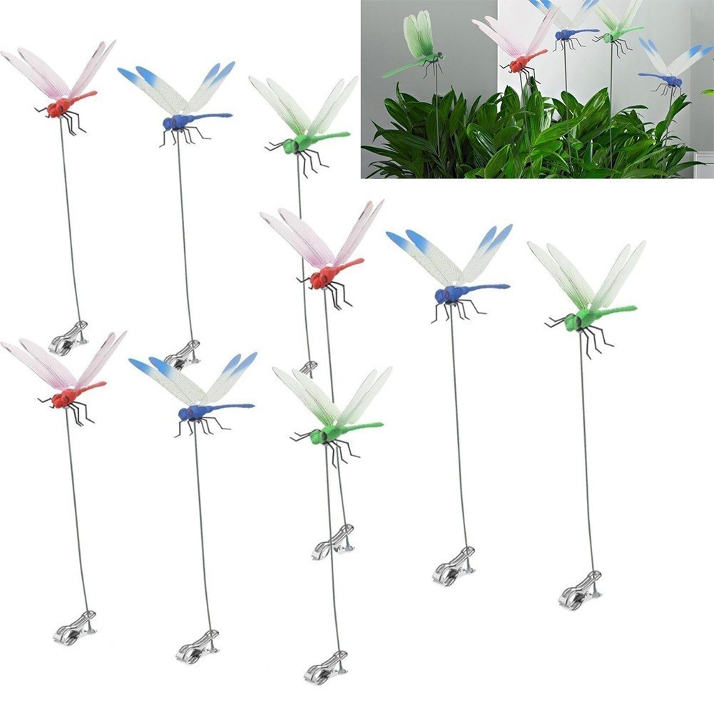 [Super] 3/6X Fake Dragonfly Clip 3D Dragonfly Garden Deco Dragonfly ...
