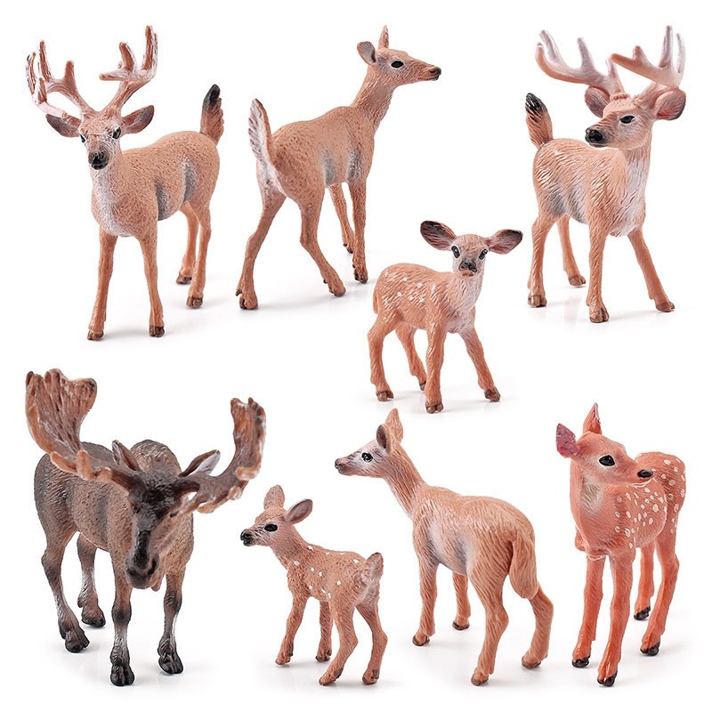 Children's Toys Simulation Deer Model Combination Set Solid Static ...