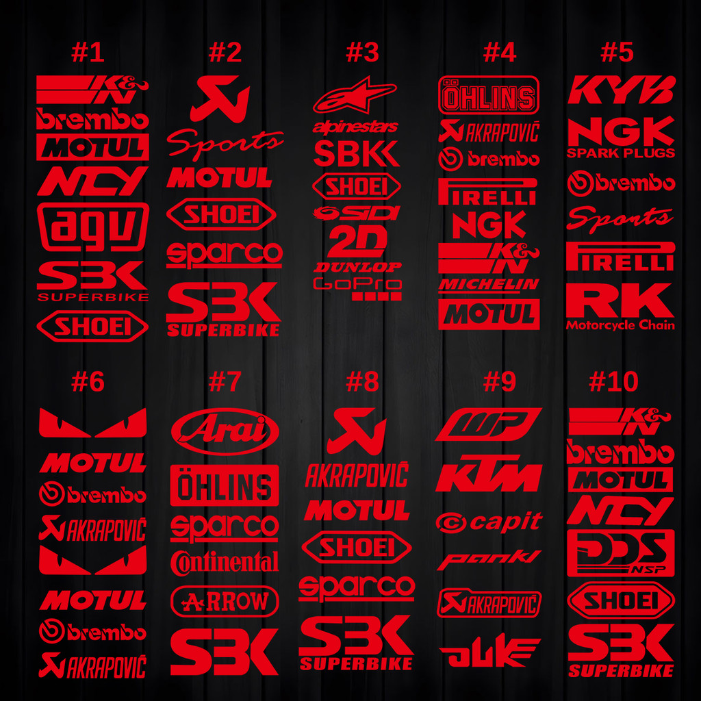 Moutul Sparco Akrapovic Shoei Sponsor Laser Rainbow Motorcycle Sideband ...