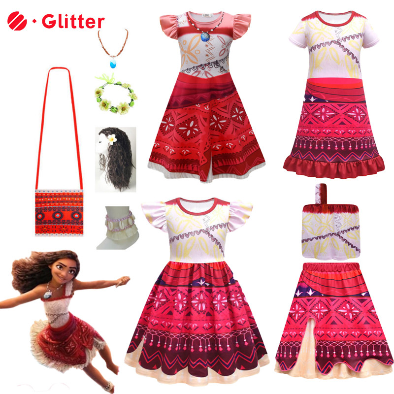 Disney Movie Moana 2 Cosplay Costume for Kids Girl 3D Printed Sling ...