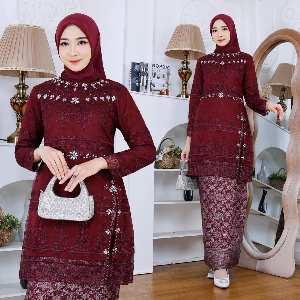 Hope TUNIC BELAH songket Latest songket skirt kebaya suit is very ...