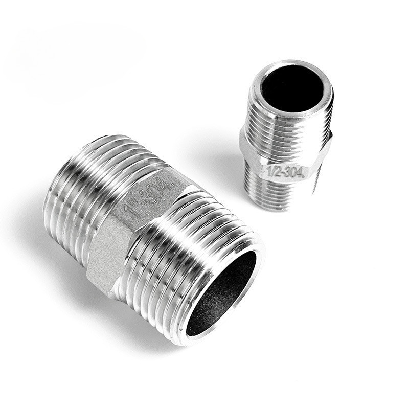 Hexagonal wire double head external thread joint 304 stainless steel ...