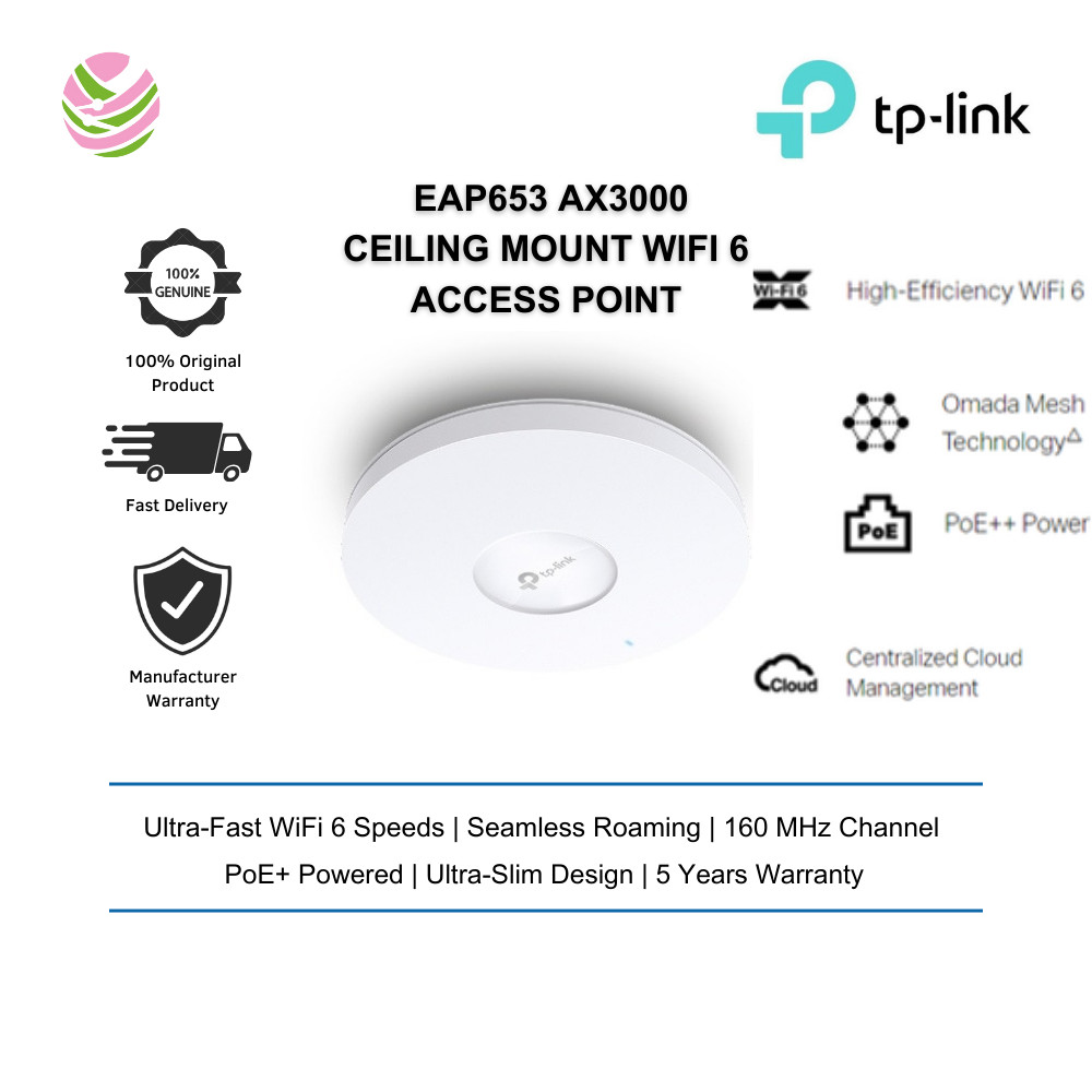 TP-Link Access Point EAP653 AX3000 Ceiling Mount WiFi 6 Access Point ...