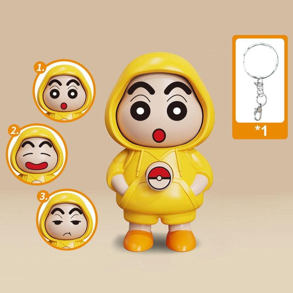 Crayon Shin-chan Face-changing Doll Keychain Toy Press To Change Face ...