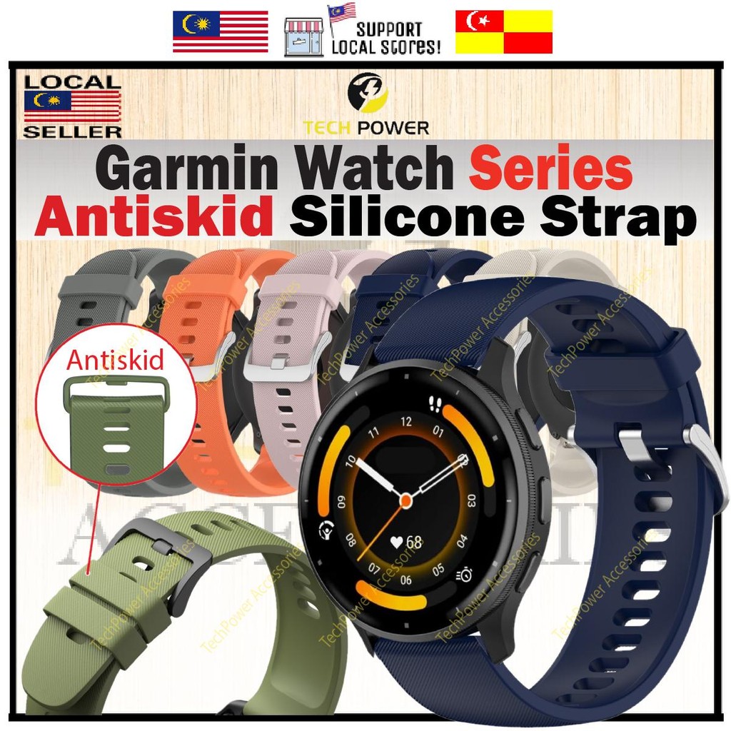 Garmin Series Watch Strap Antiskid Silicone Strap ,Tali Jam Garmin Venu ...