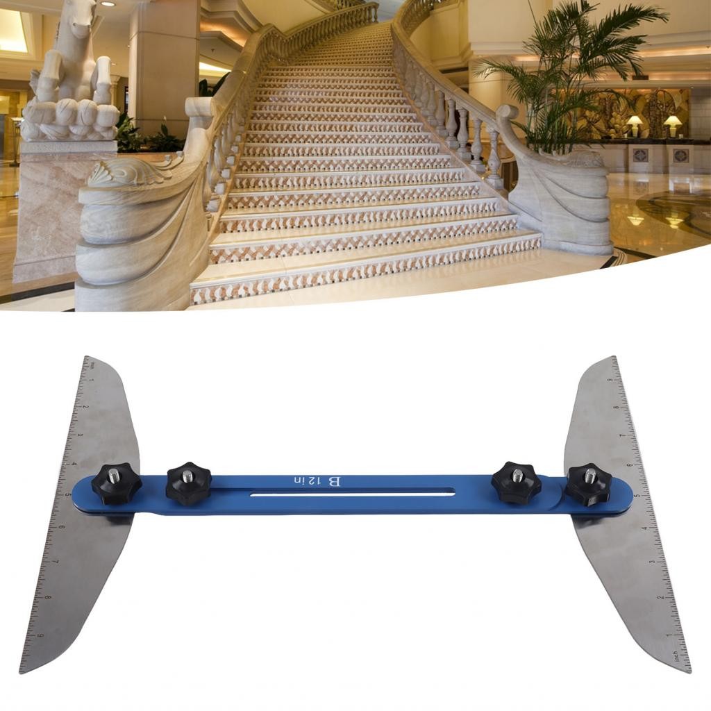 Sinhopsa Stair Tread Template Set Stainless Steel Measuring Ruler Shelf ...