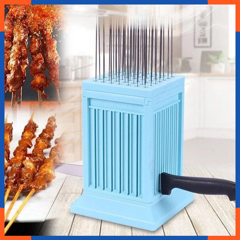 Barbecue Skewers Meat Skewer Tool 49 Hole Kebab Making Box BBQ Grill ...