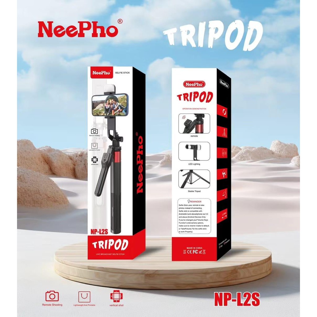 NeePho Tripod NP-L2S Selfie Stick Remote Shooting Lightweight and ...