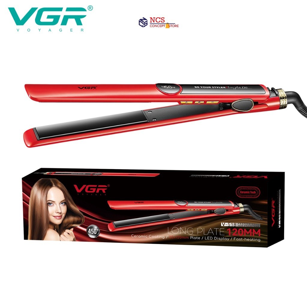 [NEW MODEL] VGR V-518 Professional Ceramic Coated Plate Flat Iron Hair Straightener and Curler ...