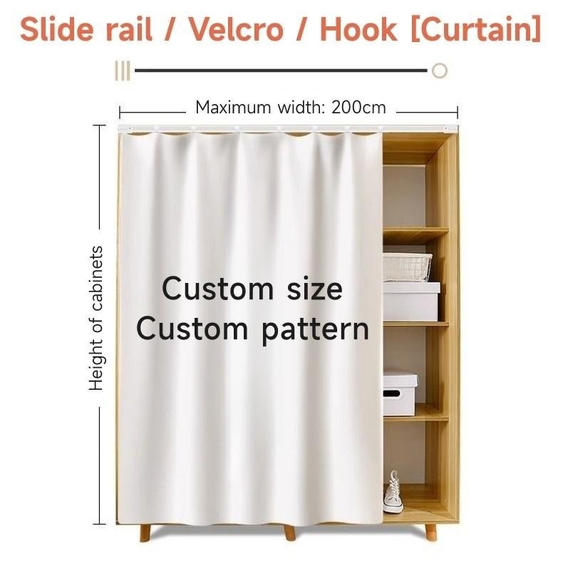 Custom Slide Rail Curtains,Velcro Door Curtains,Self-Adhesive No ...