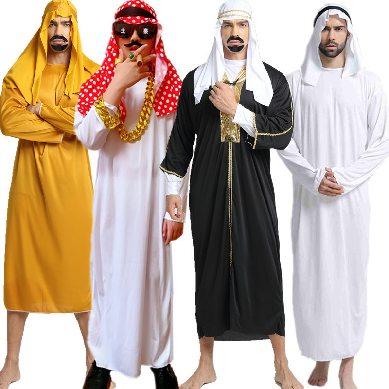 Arab Costume Dubai Middle East Local Tyrant Robe Birthday Party Funny ...