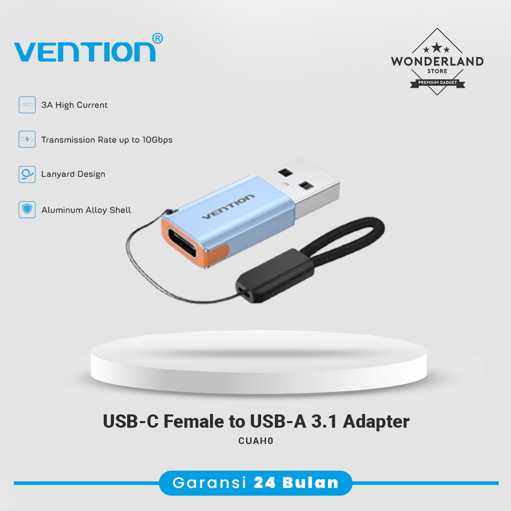 Vention USB-C Female to USB-A 3.1 Male Adapter Converter 3A 10GBps ...