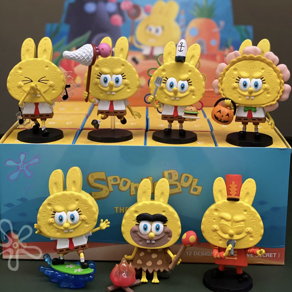 Genuine Pop Mart LABUBU SpongeBob SquarePants Series Mystery Box Figure ...