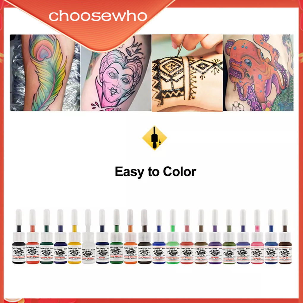 Portable Professional Motor Pen Tat-too Kit With Color Inks And Needles ...