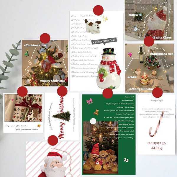 christmas card Hiasan Krismas, kad Krismas, poster Santa Claus, pelekat ...