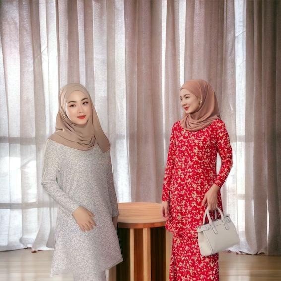 Set Bercetak Pakaian Baru Malaysia 2024 Muslim | Shopee Malaysia