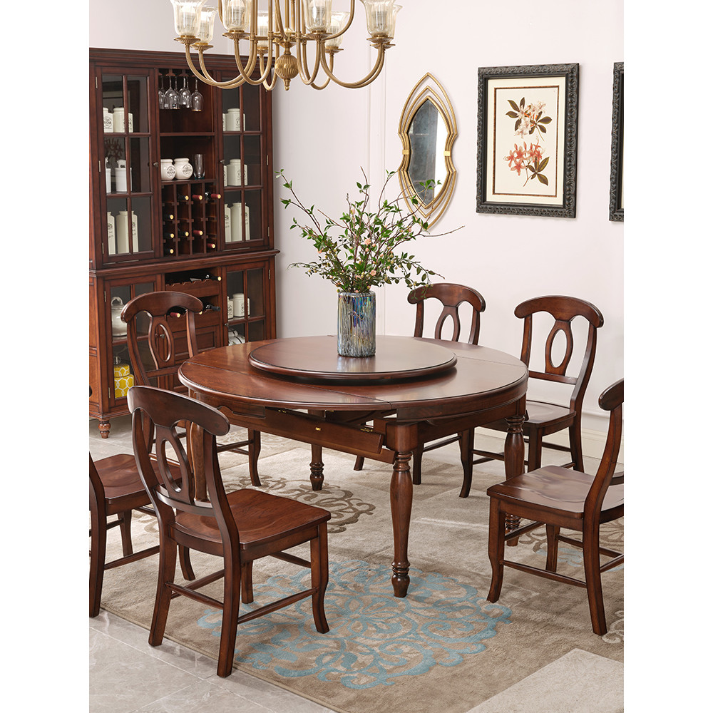 Meja Makan Kayu Pepejal Gaya Desa Amerika Meja Persegi Boleh Tukar Meja ...