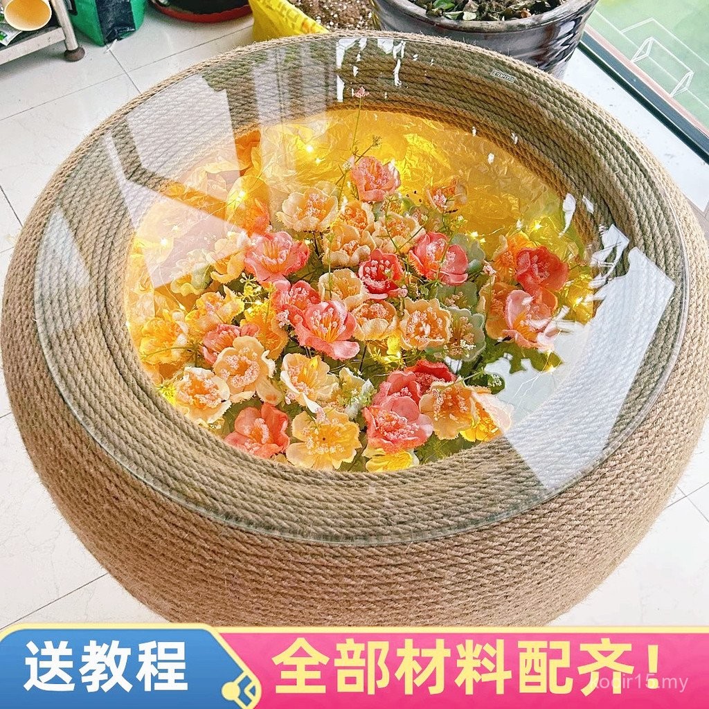 Bahan Meja Kopi Tayar Laut Bunga Set Penuh Meja Pengubahsuaian Tayar ...