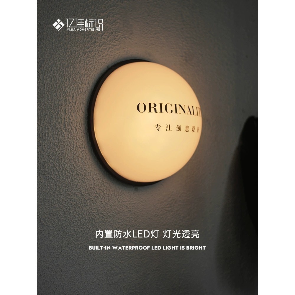 Round Acrylic Light Box Back Luminous Billboard Signboard Display Board ...