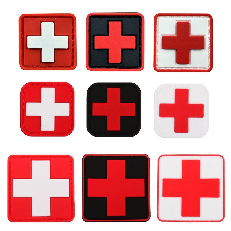 [Custom Velcro patch] HK PVC Red, White and Black Medical First Aid ...