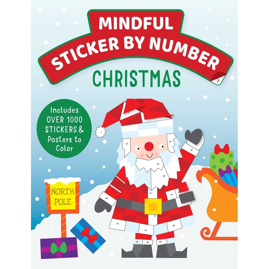 [100% Original Books] - Mindful Sticker By Number: Christmas - (Sticker ...