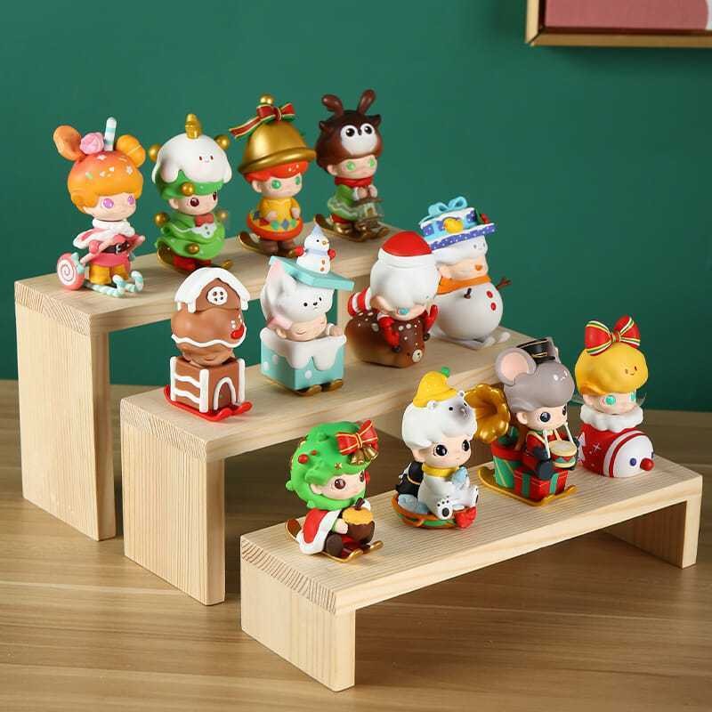 Blind box Solid Wood Hand-Made Rack Toy Doll Storage Rack Mystery box ...