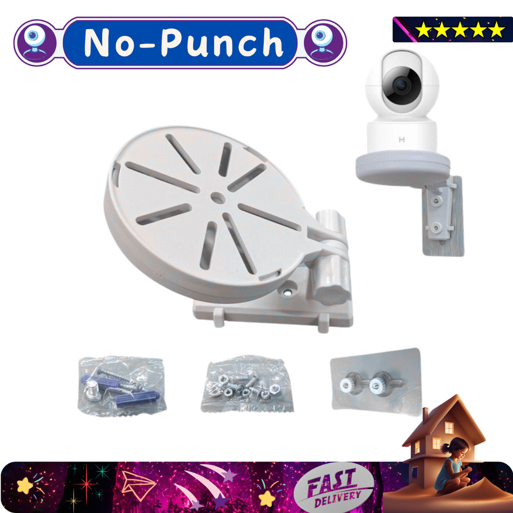No-Drill Wall Mount Camera Stand CCTV Holder 180 Degree Camera Support ...