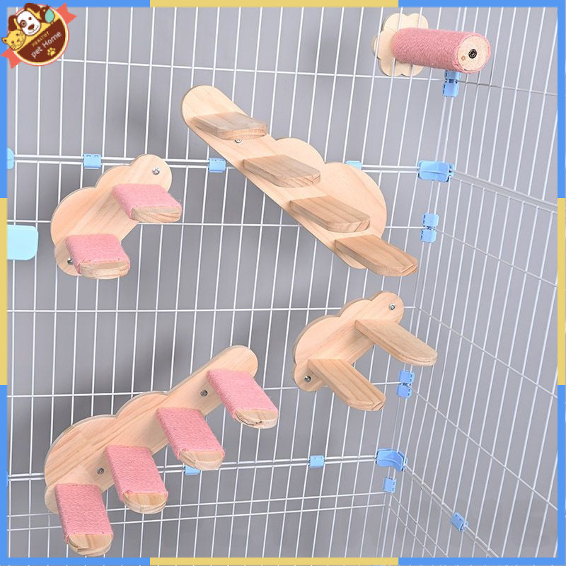 Solid Wood Cat Cage Cloud Ladder Wall Rabbit Dwarf Rabbit Ladder Cage ...