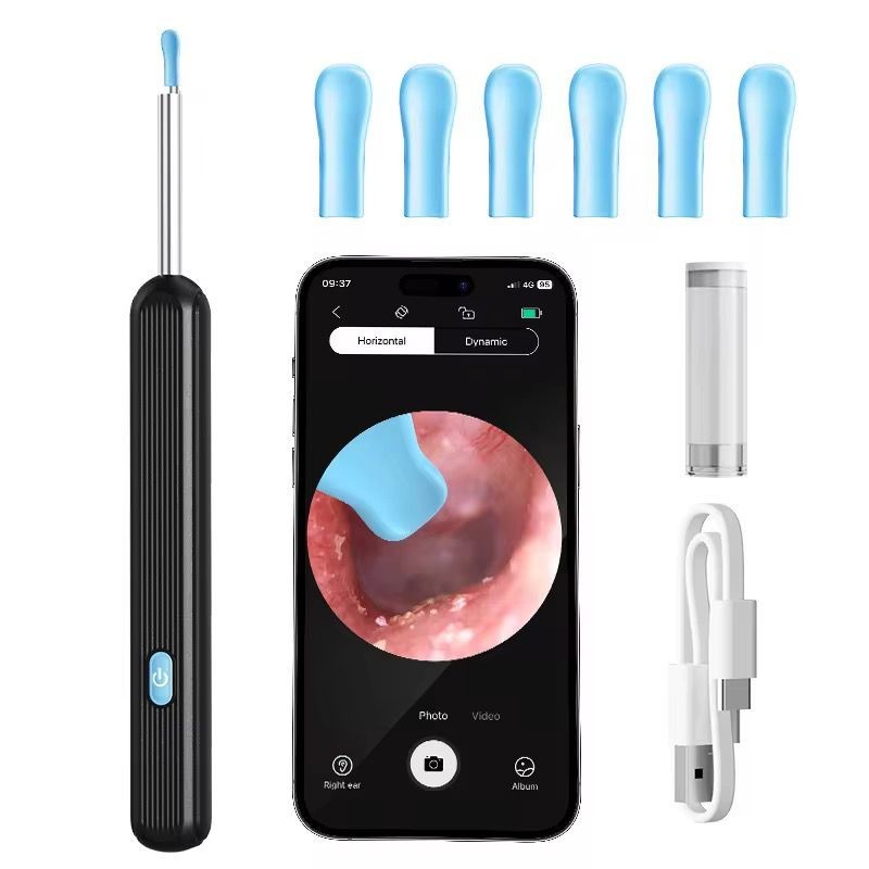 Earpick Wireless HD Wifi Ear Endoscope with LED Light Visual Removal ...