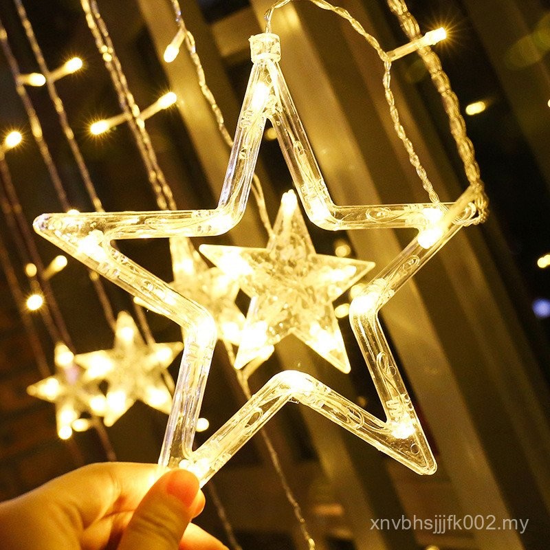 Lampu tirai bintang LED Krismas perayaan majlis perkahwinan luar lampu ...