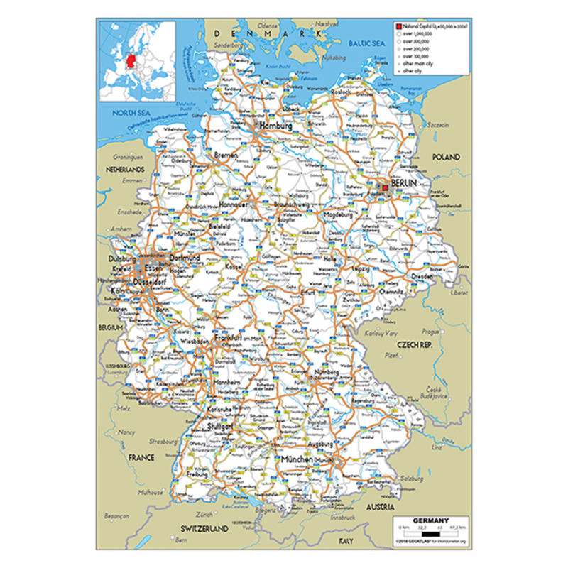 !BEST! Map Of The Germany Road Map Reference for Students & Tourism ...
