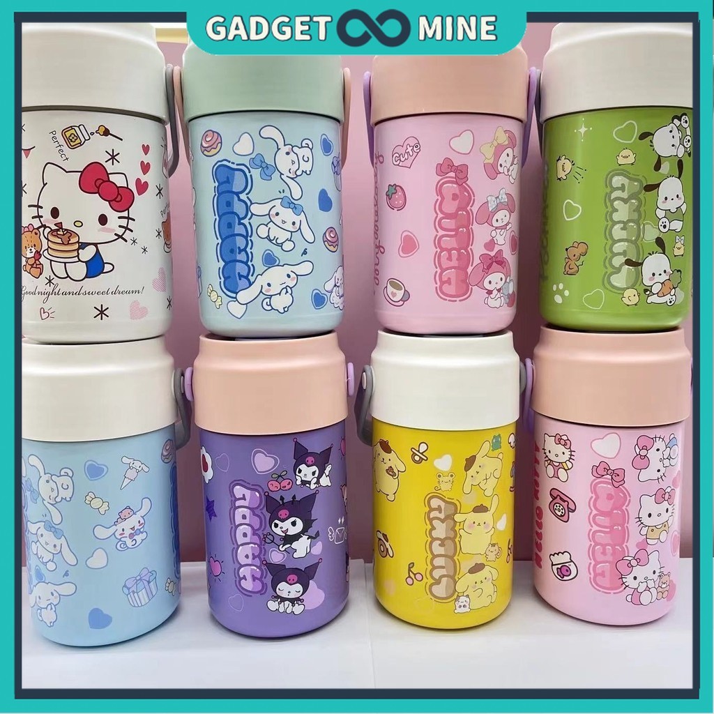 550ml Stainless Steel Sanrio Tea Cup Flower Tea Cup with Straw Sanrio ...