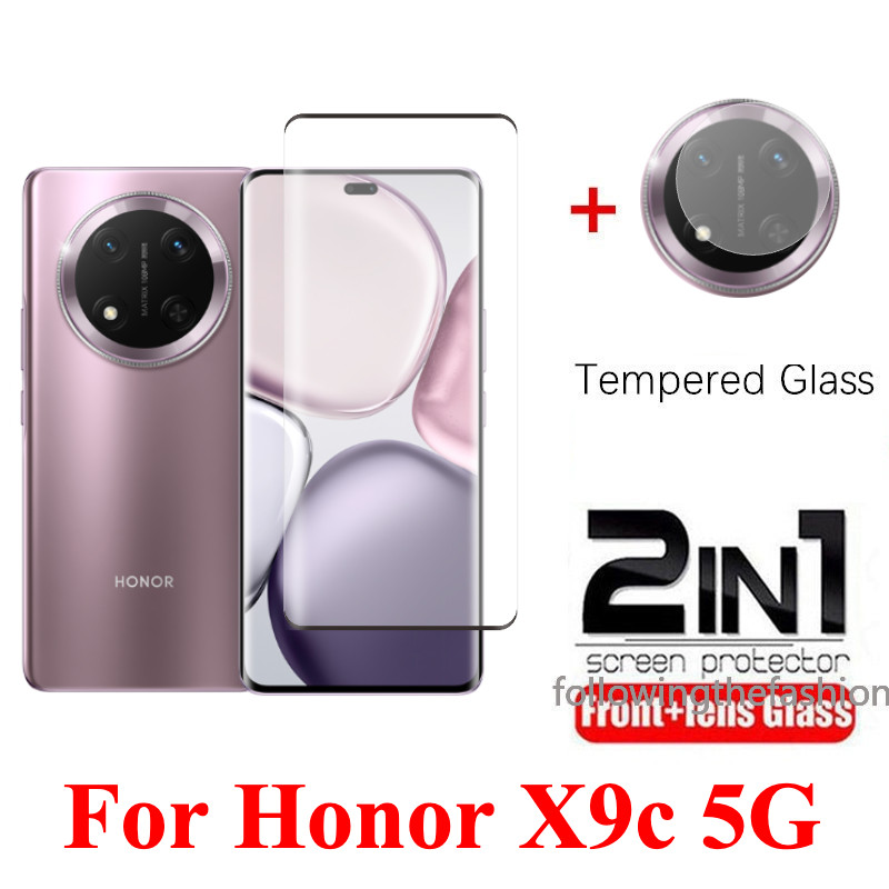 2 in 1 Full Cover Tempered Glass Film For Honor X9c 5G X9 C 5G 2024 ...