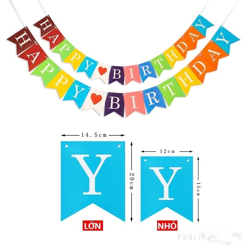 Fishtail flag paper, Happy Birthday banner, colorful Happy Birthday ...