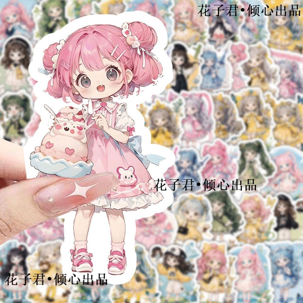 120 Sheets Cartoon Cute Magical Girl Stickers Fresh Style Little Girl ...