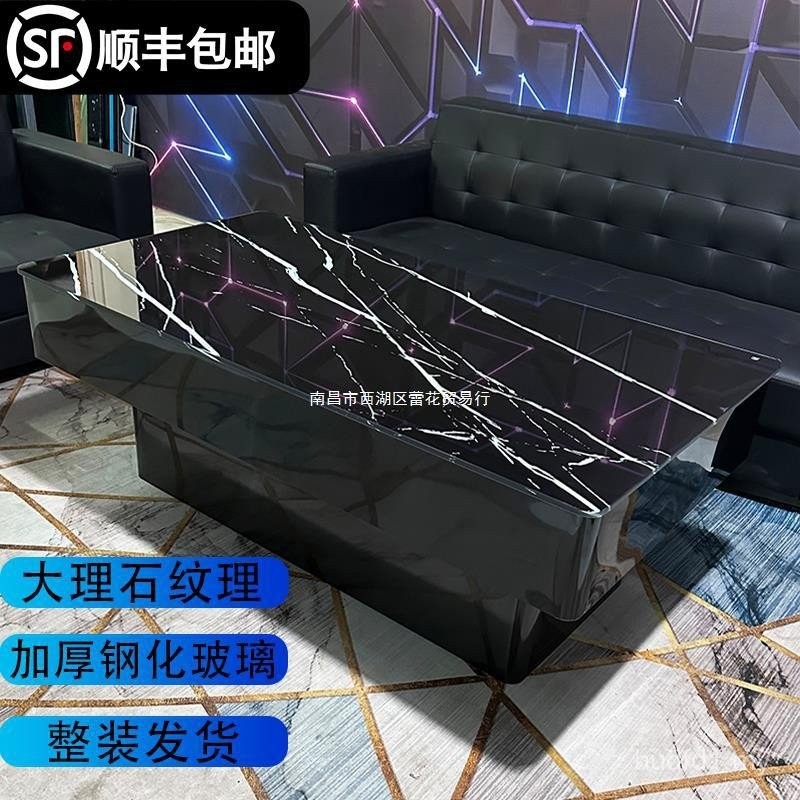 Ktv Coffee Table Luminous Luxury Stone European Club Bar Glass Marble ...