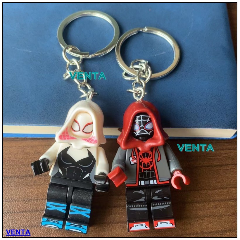 Compatible with LEGO Spider-Man Miles Gwen keychain school bag pendant ...