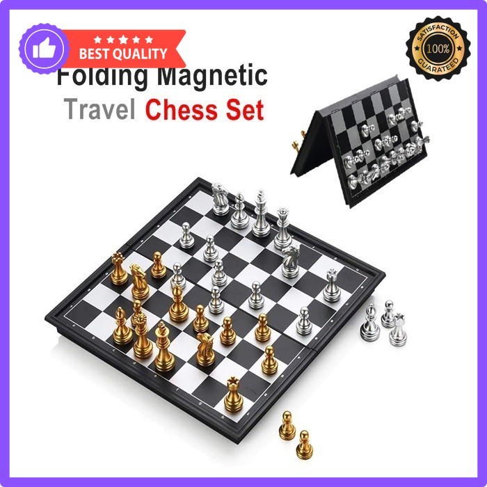 Magnetic Chess Set Kids Adults 25cm x 25cm Chess Board Games Folding ...