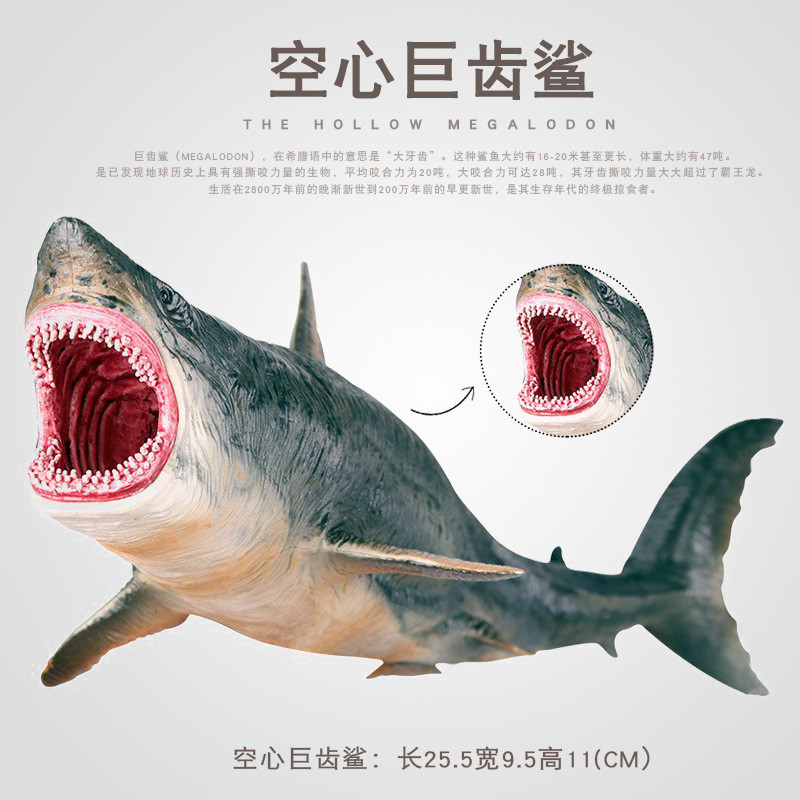 Children's Marine Life Hand-Made Model Simulation Megalodon Animal ...