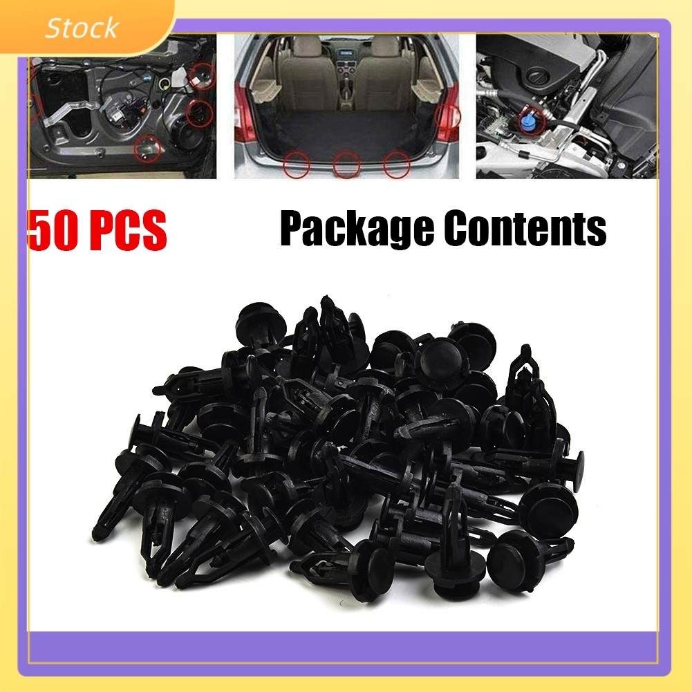 [ELECT] 50X Car Fastener Clips Plastic Push Pin Retainer Rivet Door ...