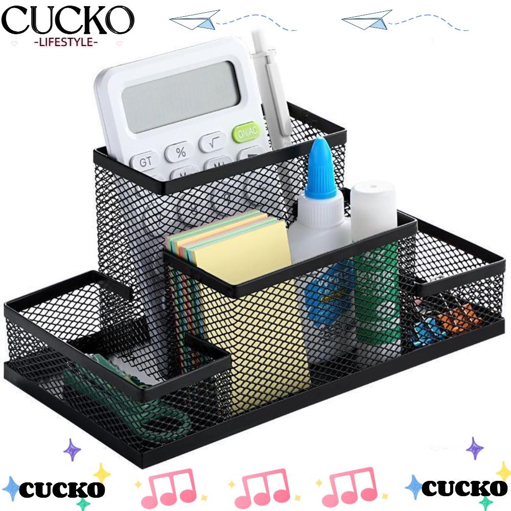 CUCKO Metal Pen Holder For Pencil 3/4 Grids Office Desk Top Table ...