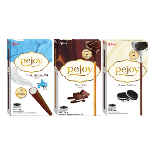 Japan Glico Pejoy Biscuit Stick 【Chocolate/Cookies Cream/Vanilla】(33 ...