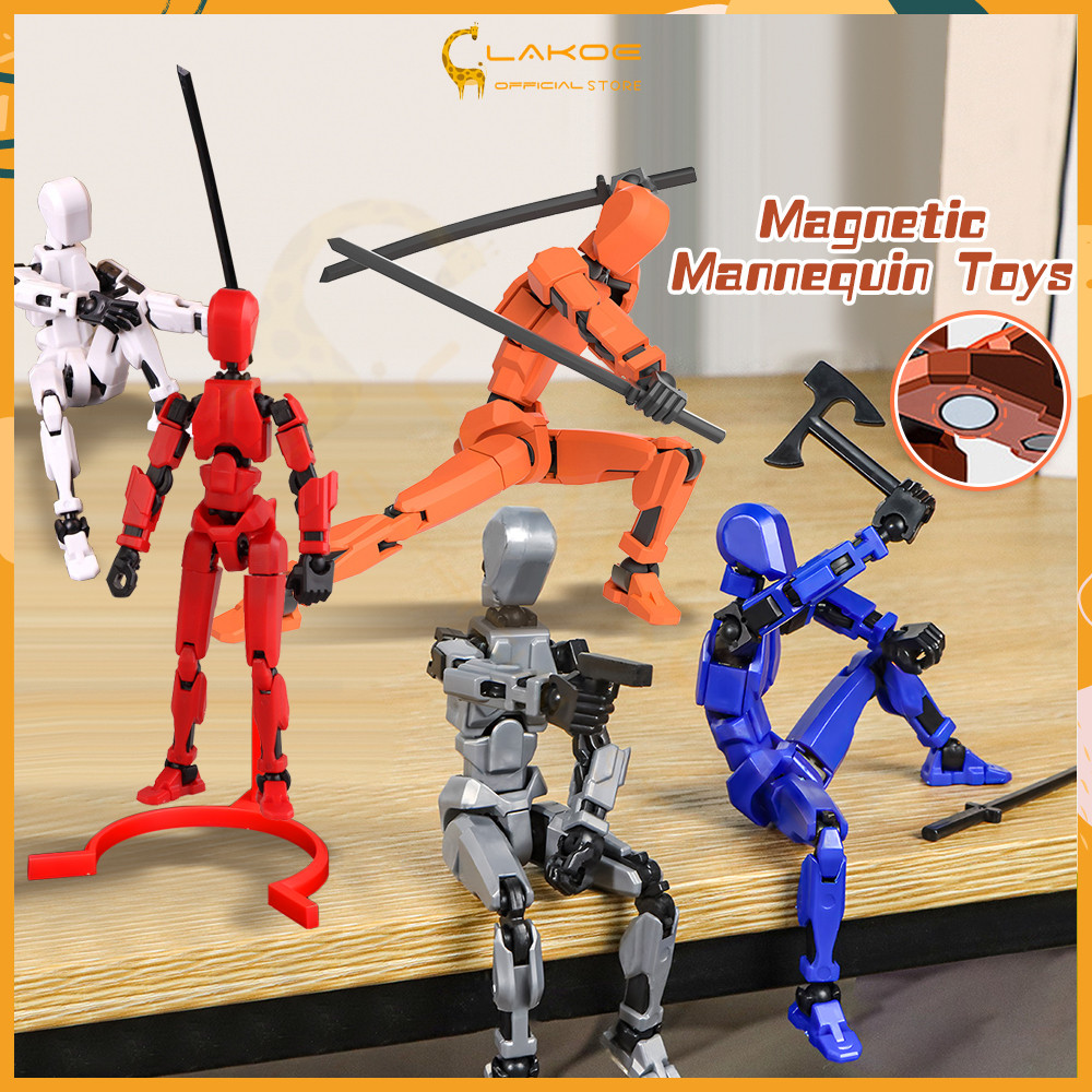 LAKOE Magnet Lucky 13 Dummy Action Figure Toys Multi-Jointed Movable ...