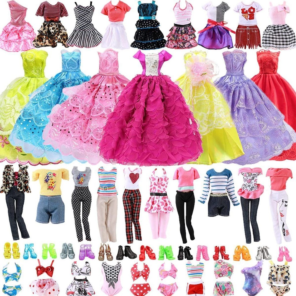 30cm Dress Up Barbie Clothes Shoes Skirt Dress Wedding Dress Shoes Kids ...