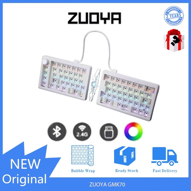 ZUOYA GMK70 Split kit 3-mode RGB ergonomic bluetooth one-handed ...